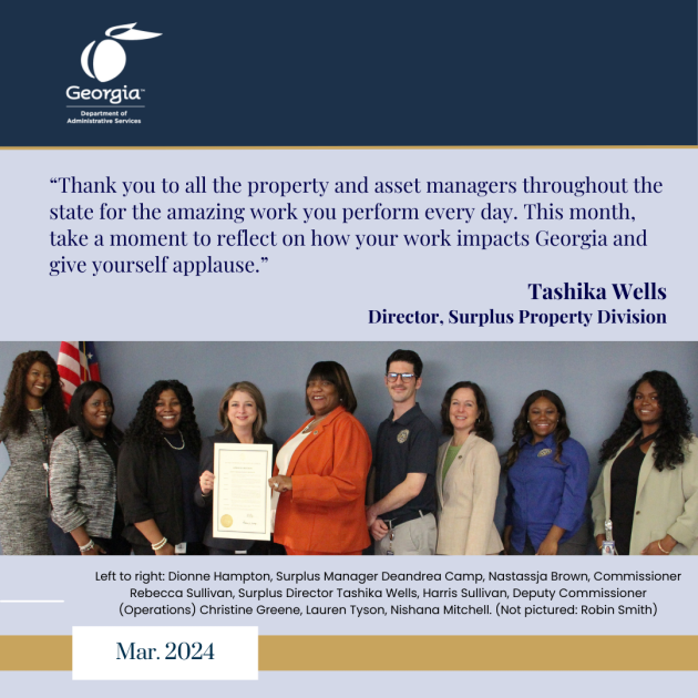 Surplus Property Division Celebrates Asset Management Month | Georgia ...